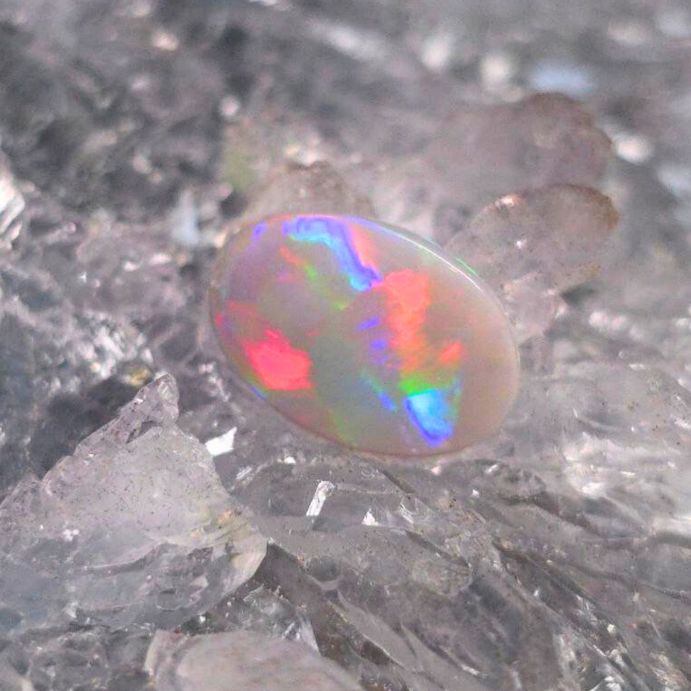 "Aurenelle" Lightning Ridge Dark Opal 1.85ct with Flagstone Pattern ...