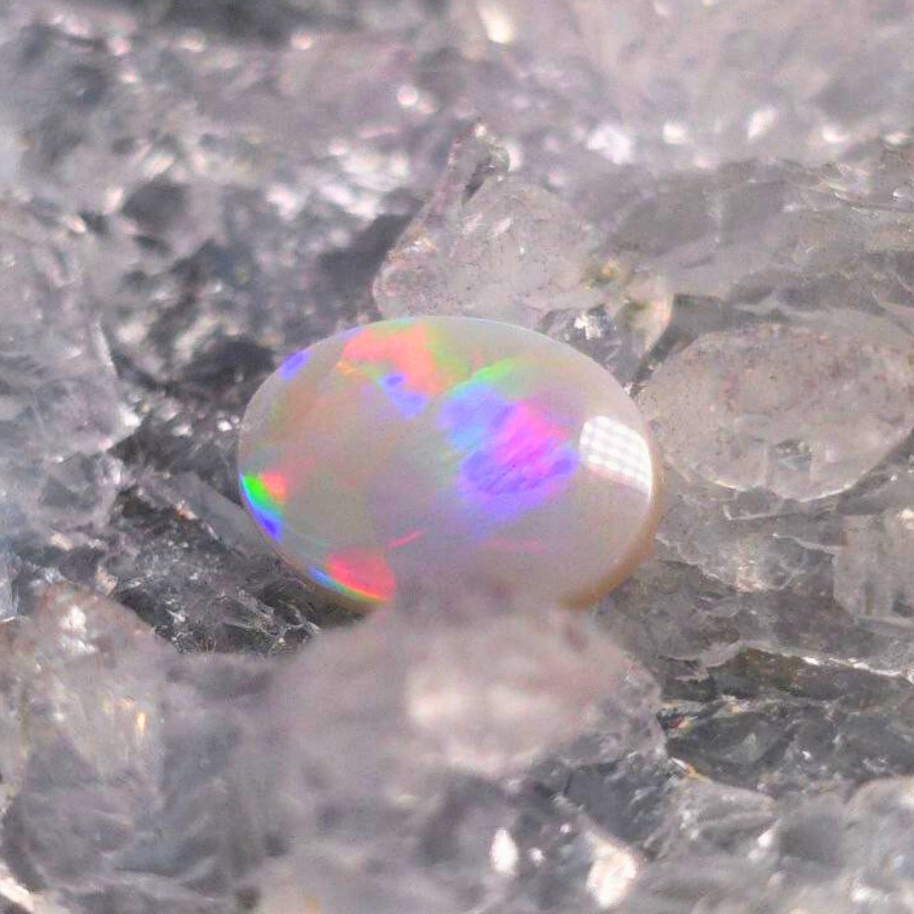 "Aurenelle" Lightning Ridge Dark Opal 1.85ct with Flagstone Pattern ...