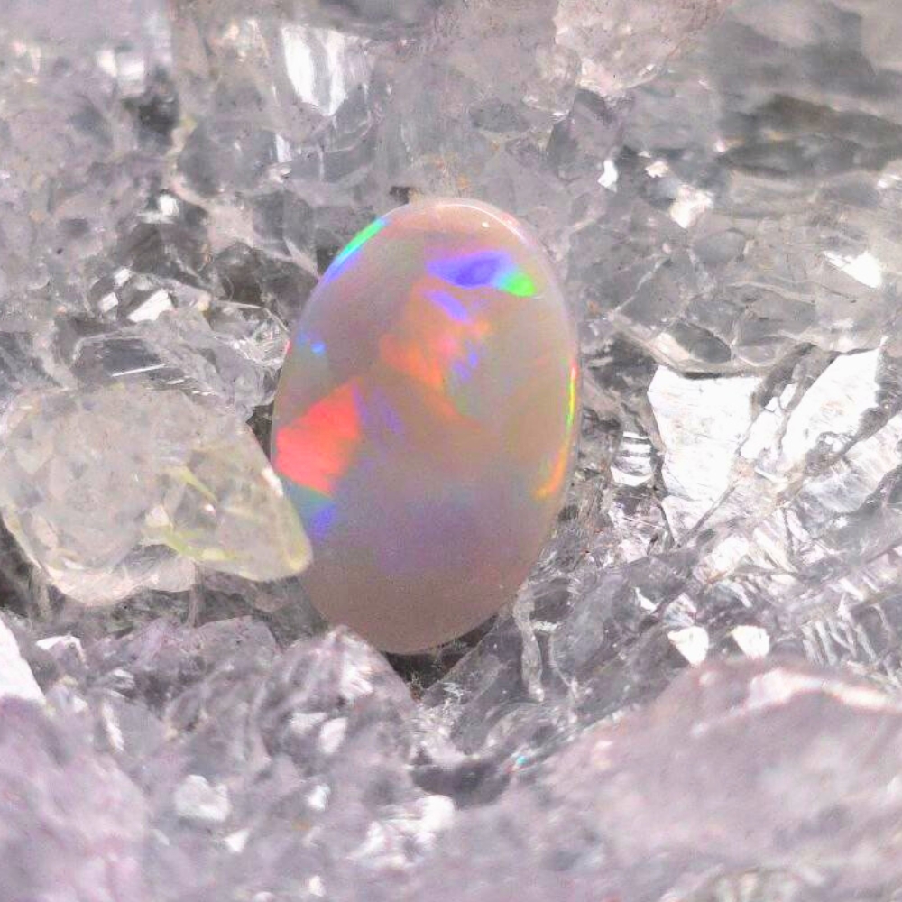 "Aurenelle" Lightning Ridge Dark Opal 1.85ct with Flagstone Pattern ...